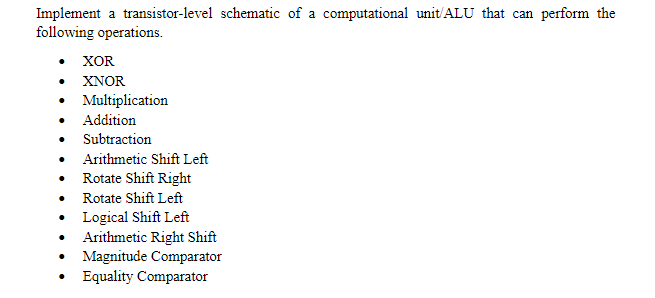 Solved Implement A Transistor Level Schematic Of A 9879