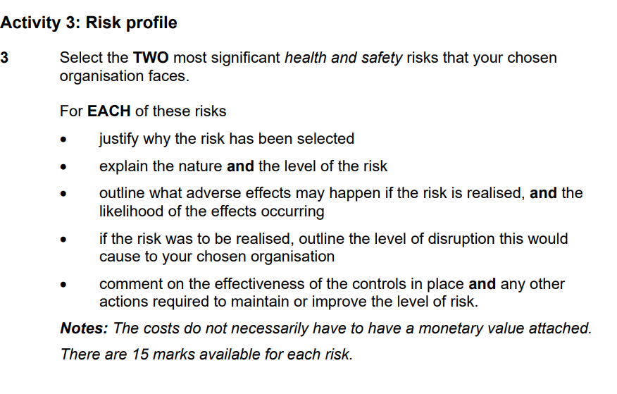 Solved Select the TWO most significant health and safety | Chegg.com