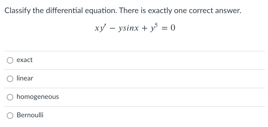 Solved Solve each differential equation and choose the best | Chegg.com