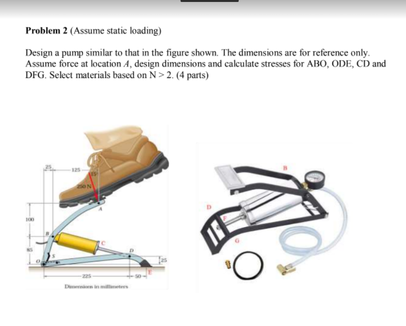 Problem 2 (Assume static loading) Design a pump | Chegg.com