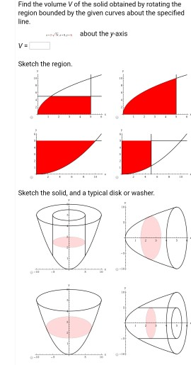Solved Find the volume V of the solid obtained by rotating | Chegg.com