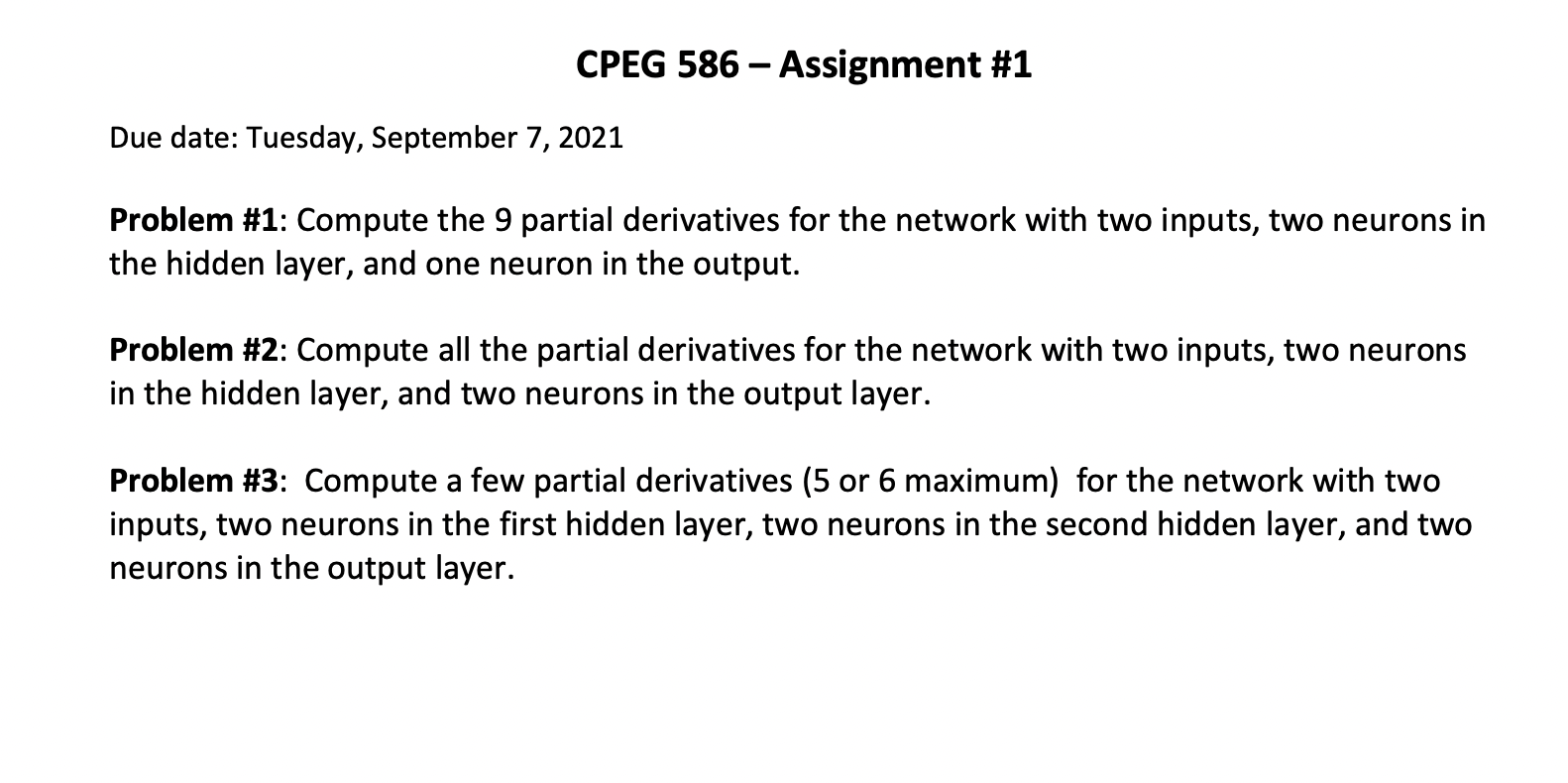 Solved Cpeg 586 Assignment 1 Due Date Tuesday September