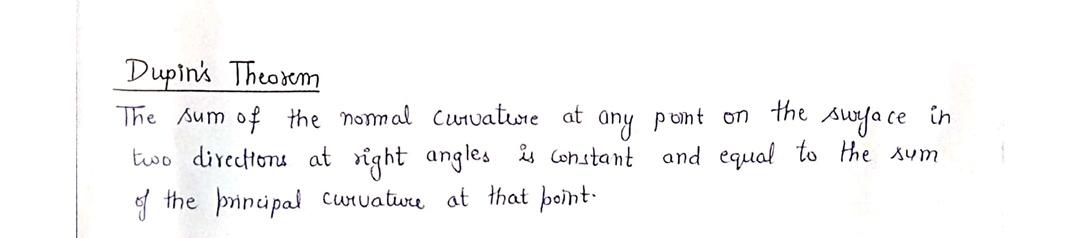 Solved Dupin's Theorem The sum of the normal curvature at | Chegg.com