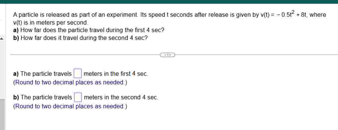 Solved A particle is released as part of an experiment. Its | Chegg.com