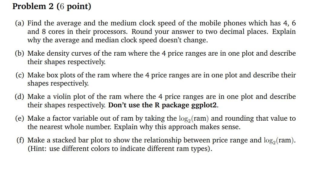 Download the Mobile Price Classification data set | Chegg.com