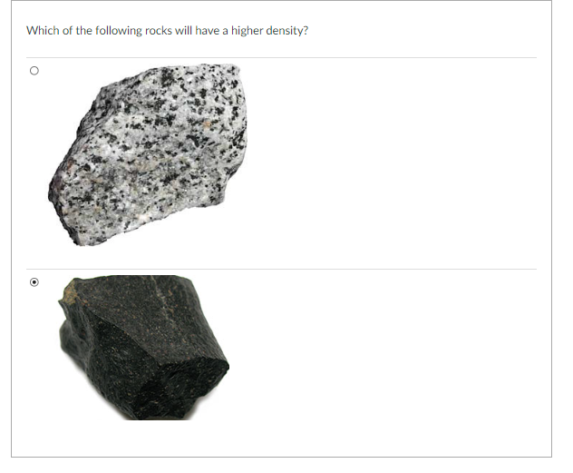 Solved Which of the following rocks will have a higher | Chegg.com