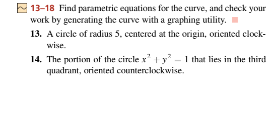 Solved 13-18 Find parametric equations for the curve, and | Chegg.com