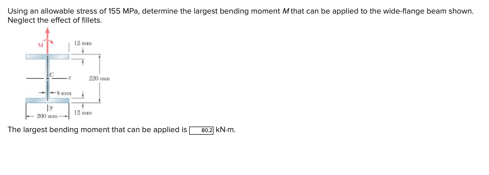 Solved Using an allowable stress of 155 MPa, determine the | Chegg.com