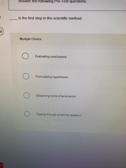 Solved Answer the following Pre-Test questions is the first | Chegg.com