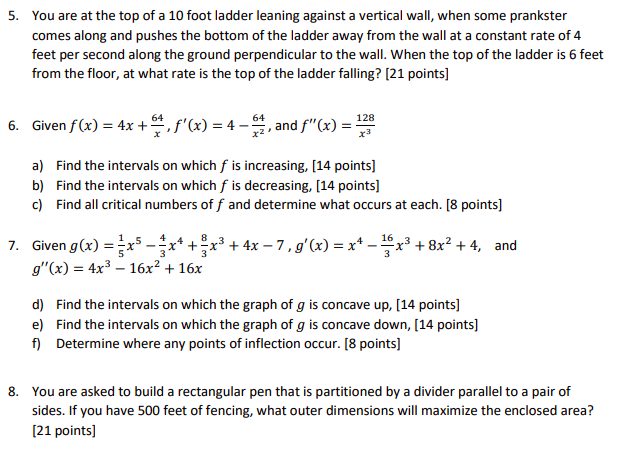 Solved 5. You are at the top of a 10 foot ladder leaning | Chegg.com