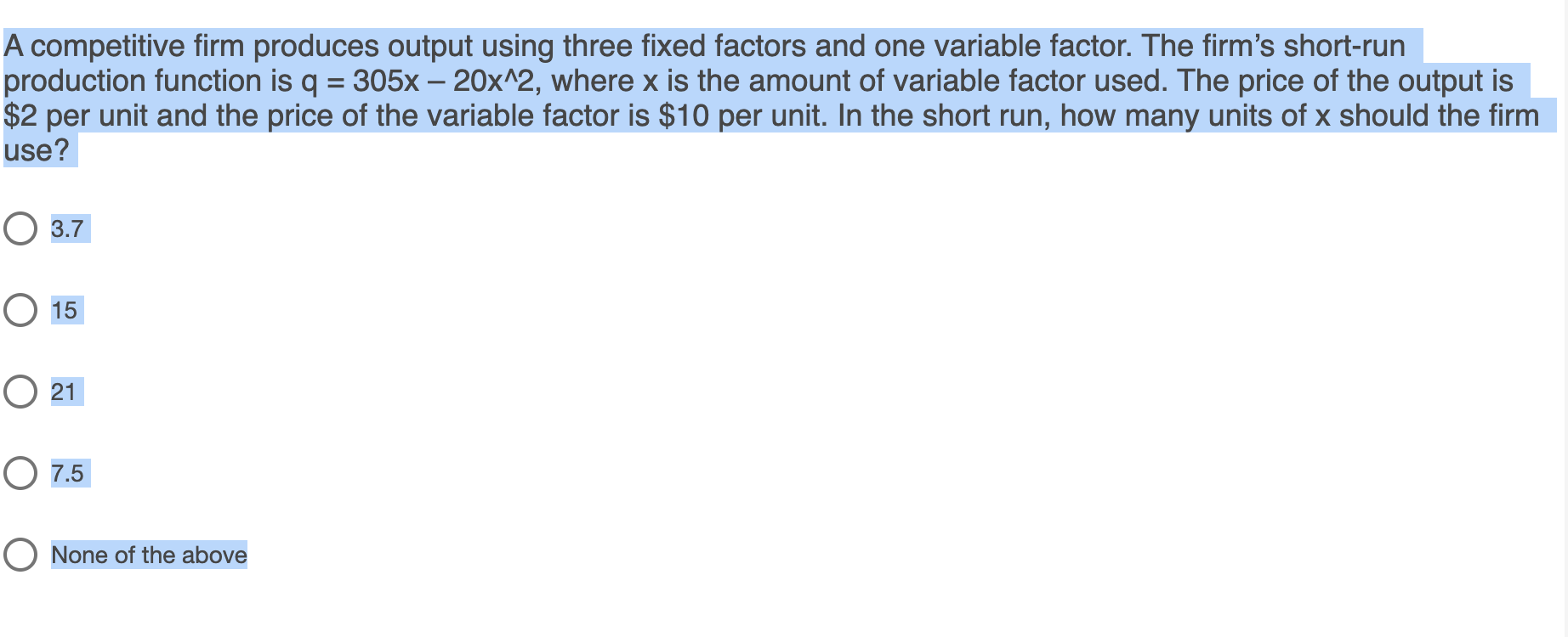 Solved A competitive firm produces output using three fixed | Chegg.com Solved A competitive firm produces output using three fixed | Chegg.com