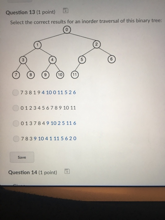 Solved Save Question 10 (1 point) The height of the tree | Chegg.com