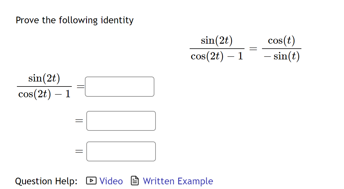 Solved Prove the following identity | Chegg.com