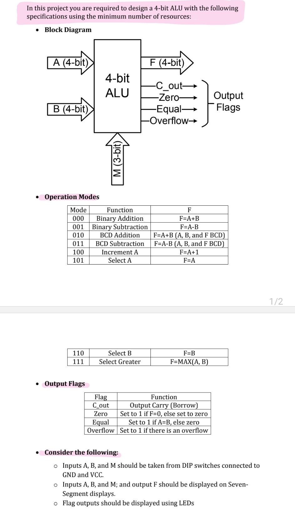 In this project you are required to design a 4-bit | Chegg.com
