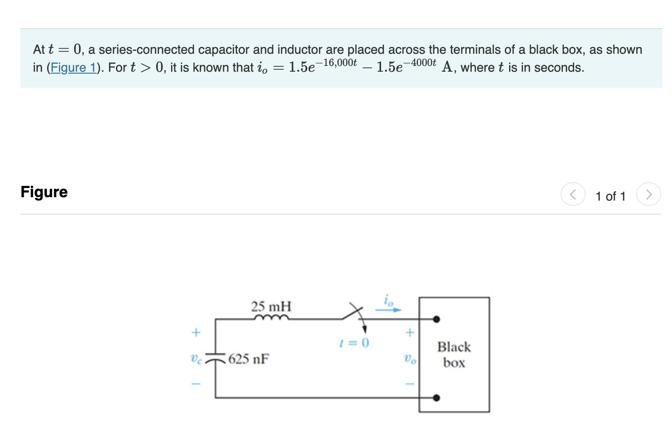 Solved At t=0, a series-connected capacitor and inductor are | Chegg.com