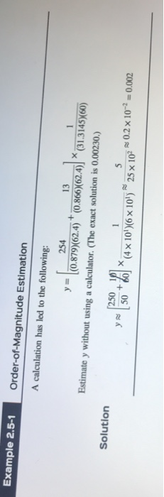 Solved Example 2.5-1 Order-of-Magnitude Estimation A | Chegg.com