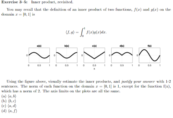 Solved Exercise 3-5: Inner product, revisited.You may recall | Chegg.com