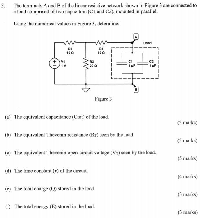Solved 3. The terminals A and B of the linear resistive | Chegg.com