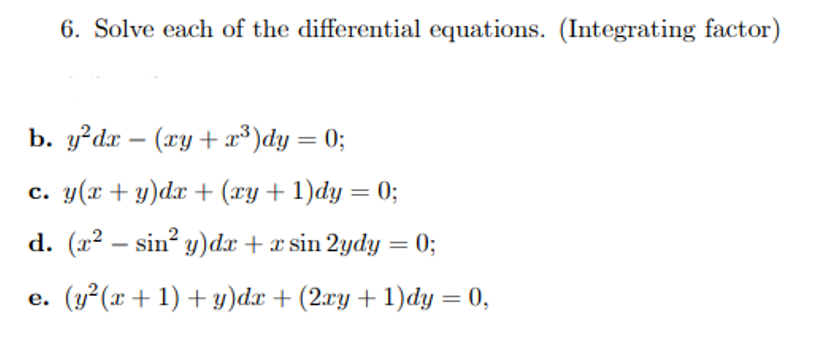 Solved Solve each of ﻿the differential equations. | Chegg.com