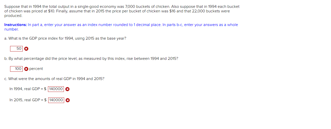 Solved Suppose that in 1994 the total output in a | Chegg.com