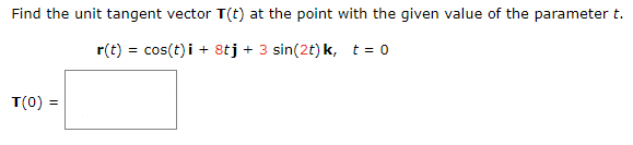 Solved Find the unit tangent vector T(t) at the point with | Chegg.com