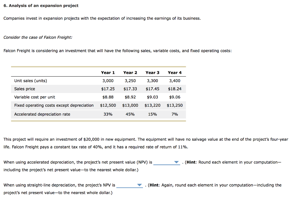 6. Analysis of an expansion project Companies invest | Chegg.com