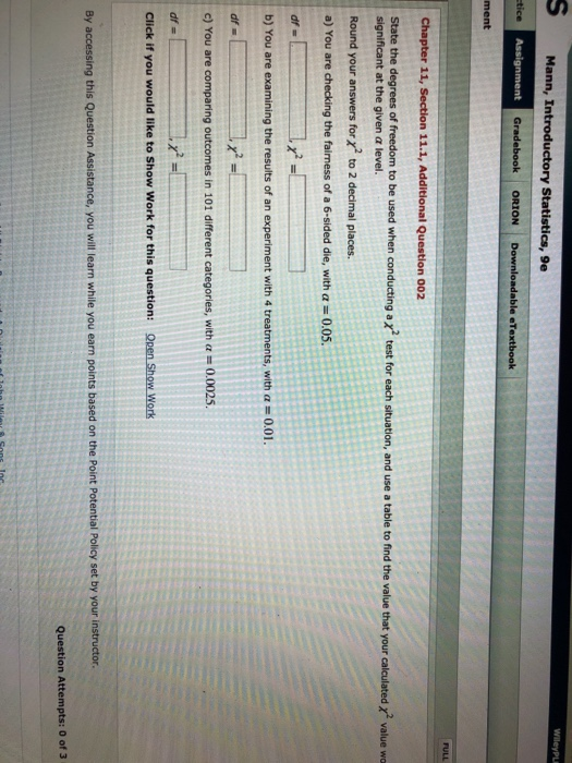 Solved S Mann, Introductory Statistics, 9e ssignment | Chegg.com