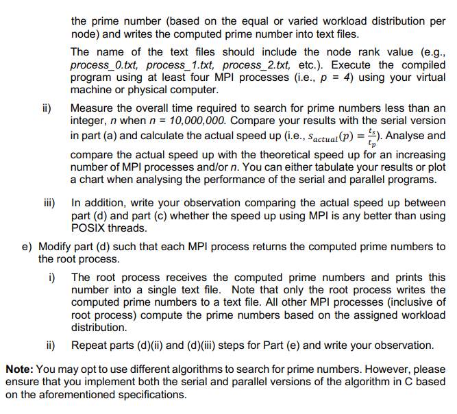 Solved 2. Prime Search using Message Passing Interface Let's | Chegg.com