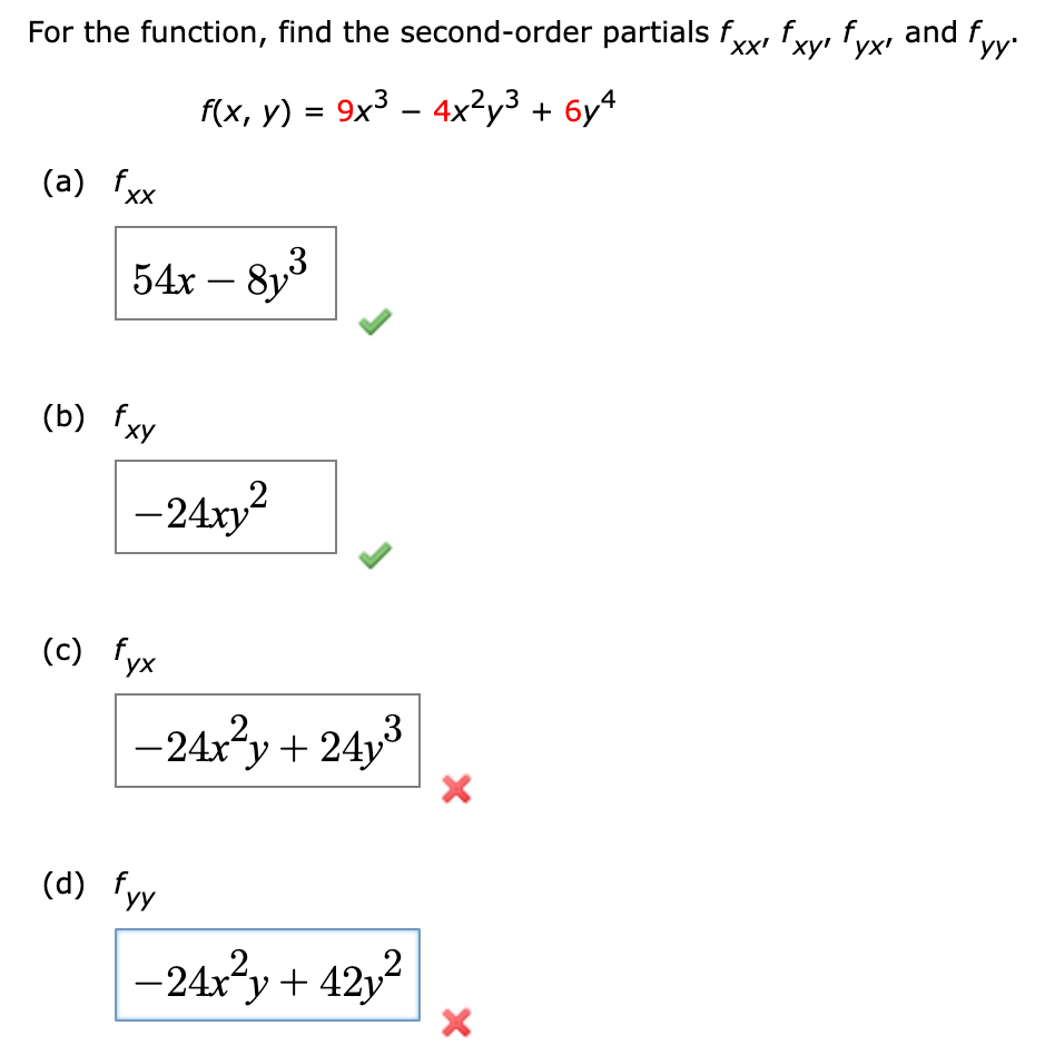 Solved For the function, find the second-order partials | Chegg.com