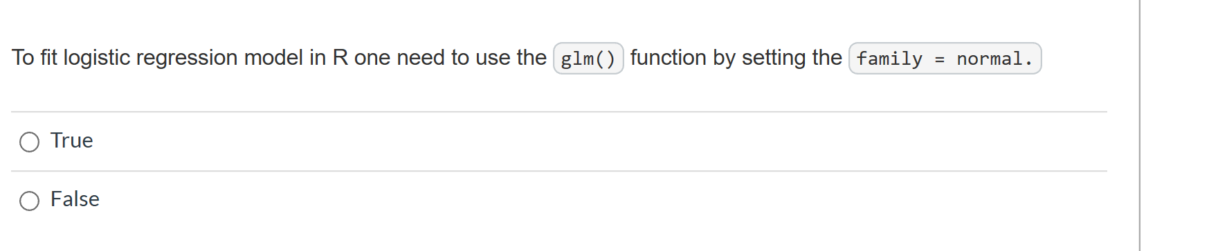 Solved To fit logistic regression model in R one need to use | Chegg.com