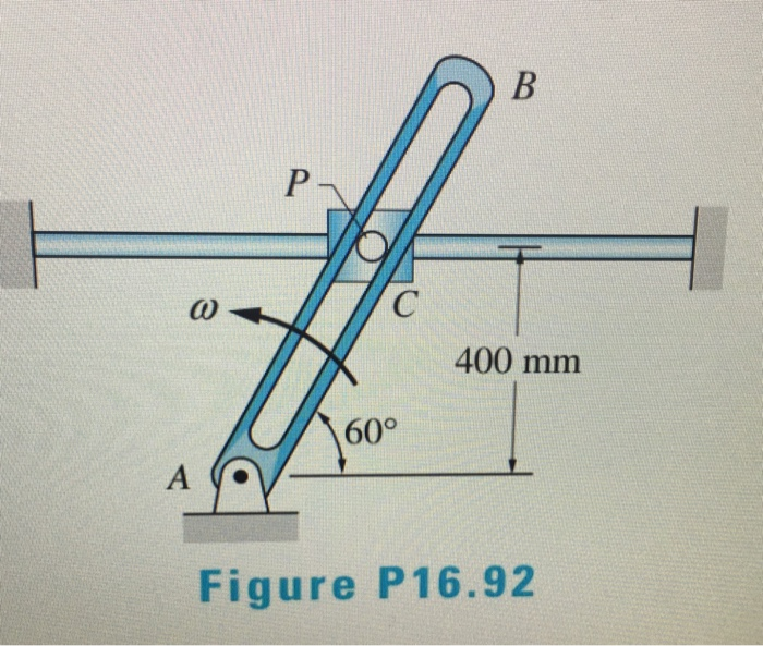 Solved 16.92 The collar C is pushed along the horizontal bar | Chegg.com