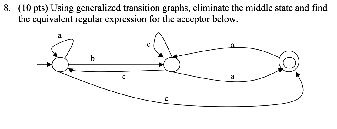Solved 10 Pts Using Generalized Transition Graphs 