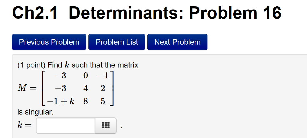 Solved Ch2.1 Determinants: Problem 17 Previous Problem | Chegg.com