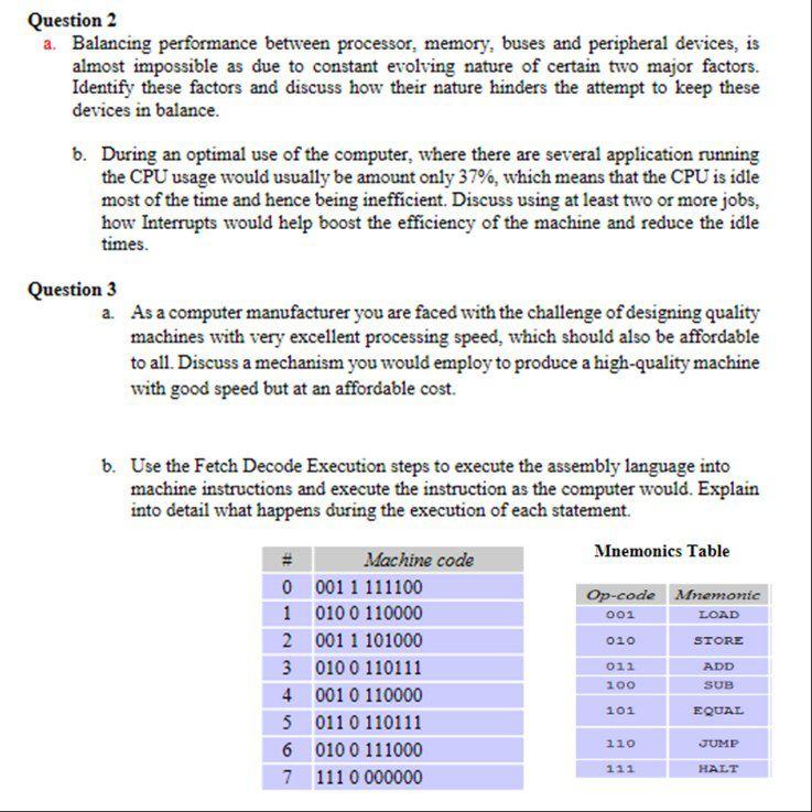 Solved Question 2 a. Balancing performance between | Chegg.com