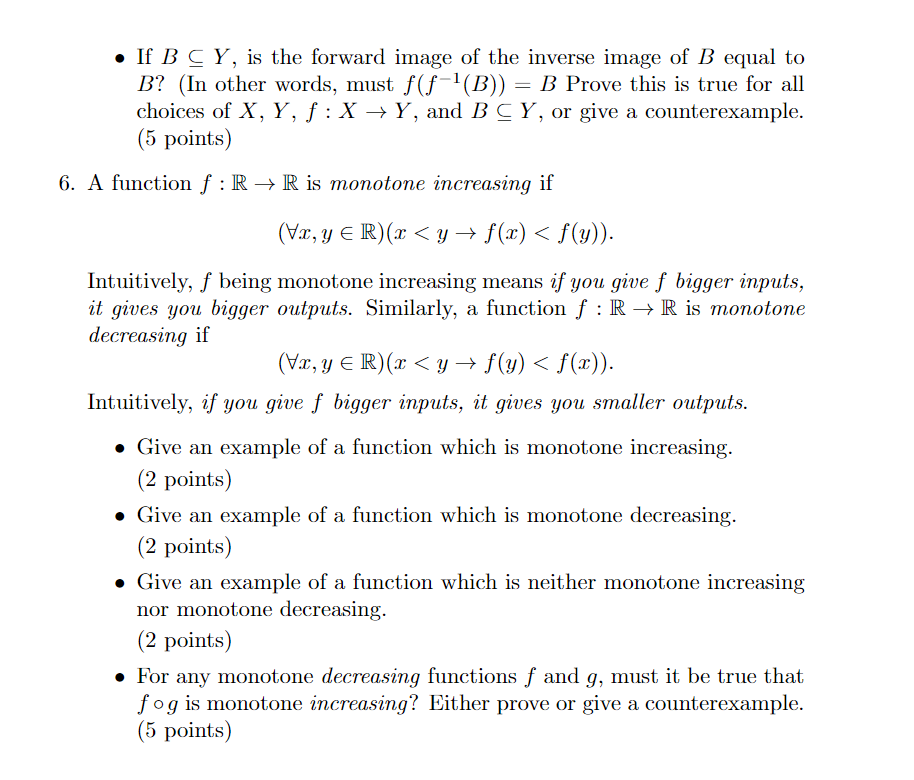 Solved 4. Consider any set X and any arbitrary function f :X | Chegg.com
