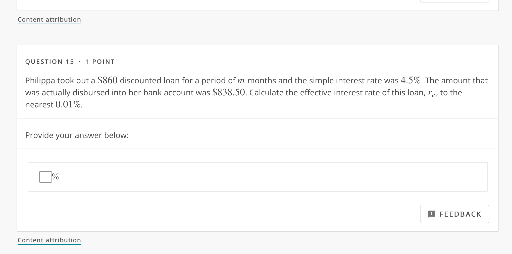 Solved Content attribution QUESTION 15 · 1 POINT Philippa | Chegg.com