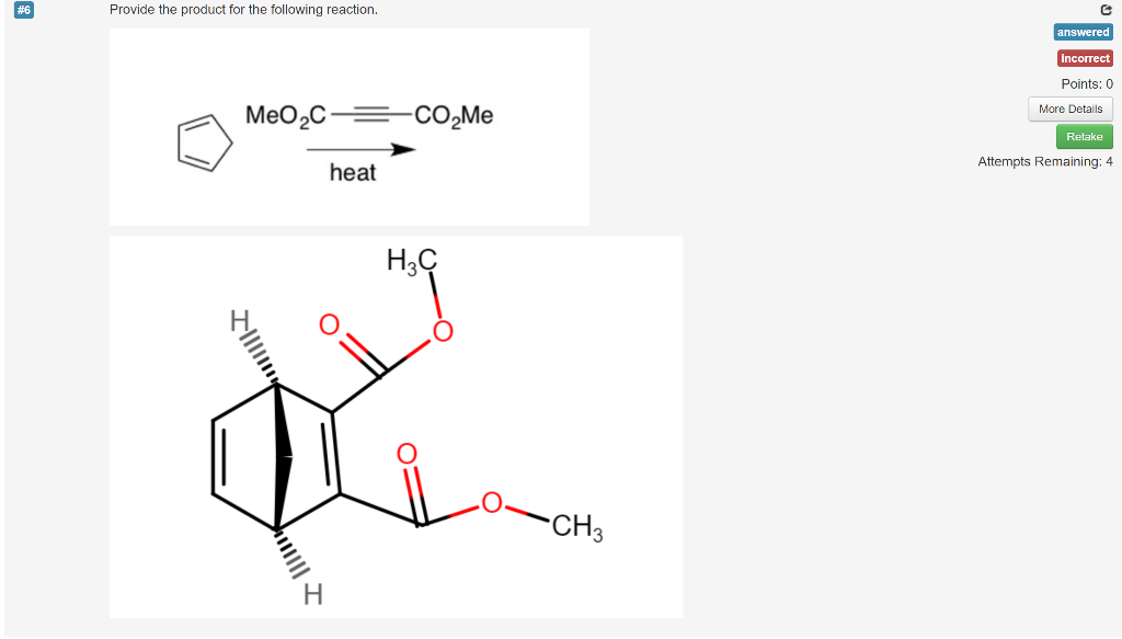 Solved Provide the product for the following reaction. | Chegg.com