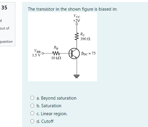 Solved For the circuit shown in following figure, Rin (base) | Chegg.com