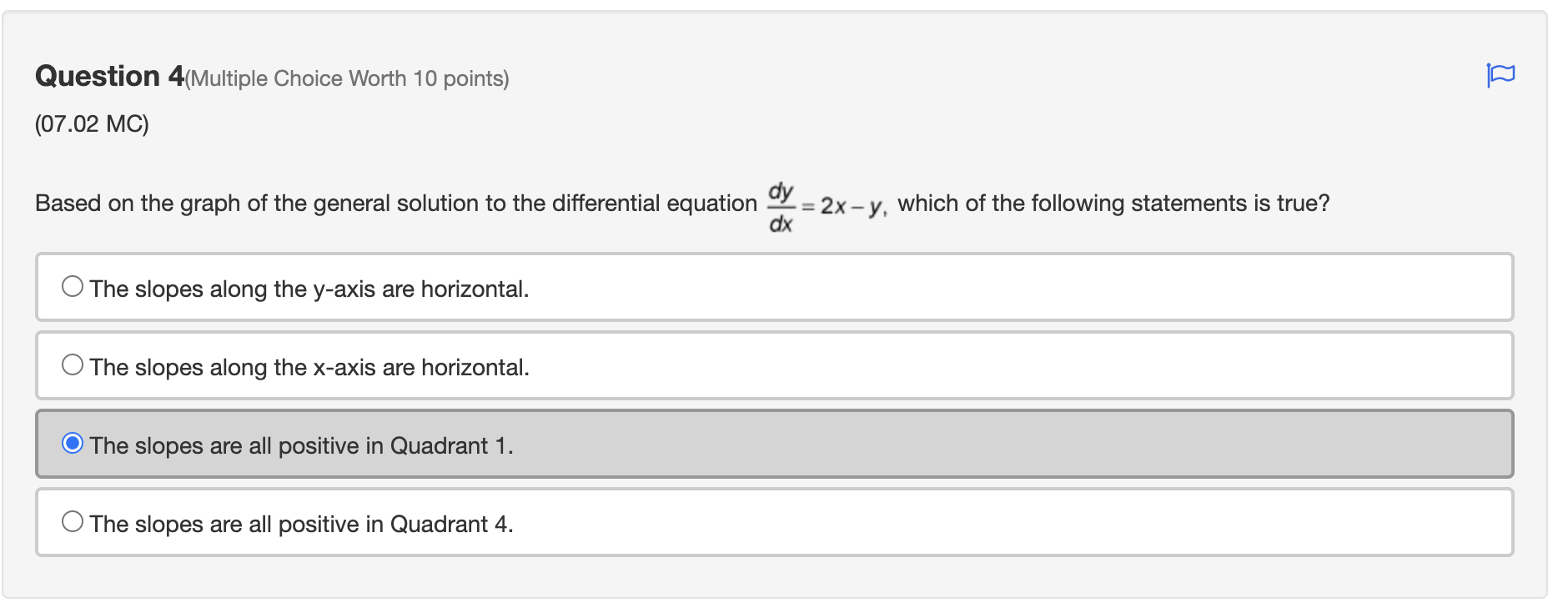 Solved Question 4(Multiple Choice Worth 10 points) 10 a | Chegg.com