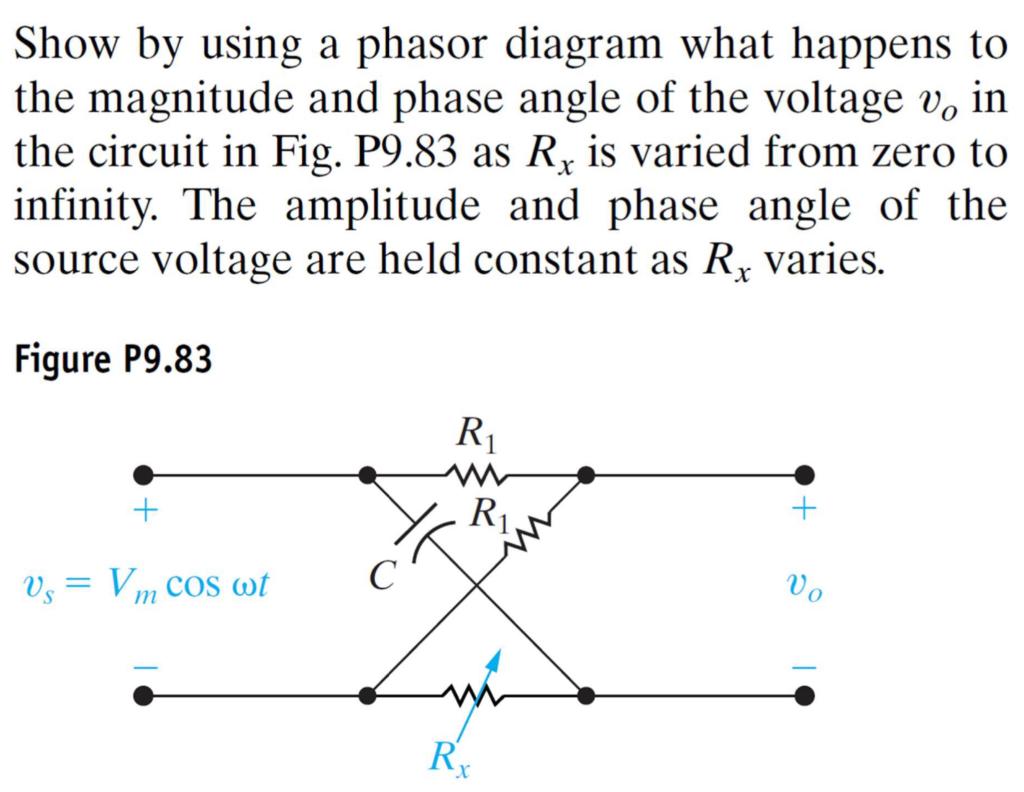 Solved Show by using a phasor diagram what happens to the | Chegg.com