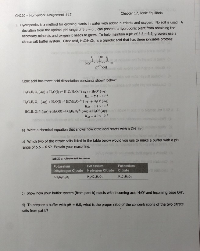 Solved CH220 - Homework Assignment #17 Chapter 17, Ionic | Chegg.com