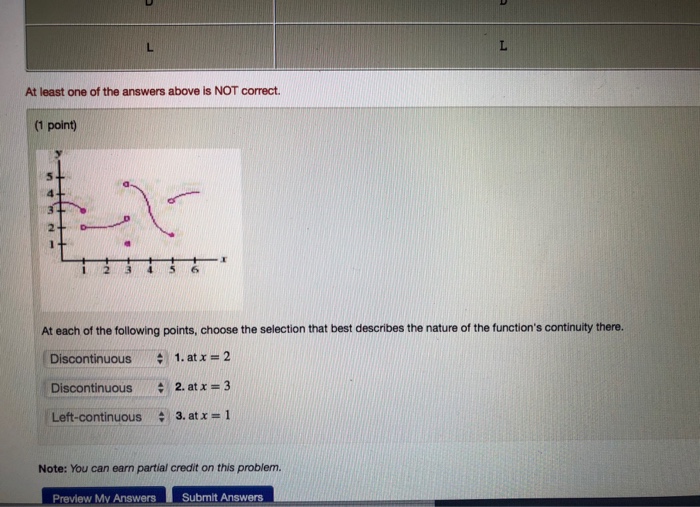Solved At Least One Of The Answers Above Is Not Correct 1