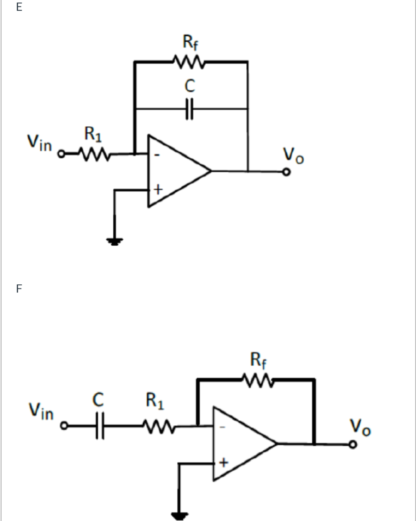 Solved Identify all the low pass filters + + Vout - + Vout | Chegg.com