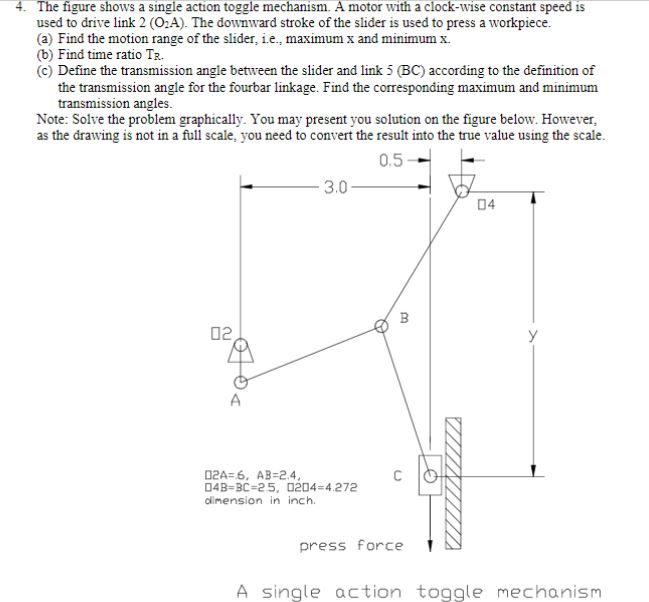 4. The figure shows a single action toggle mechanism. | Chegg.com
