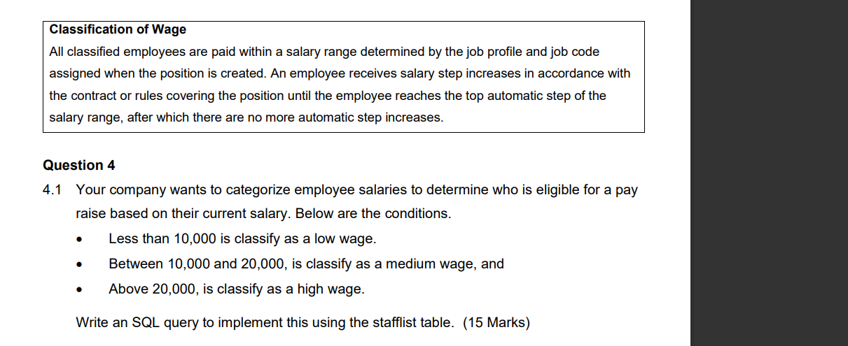 Solved Classification of Wage All classified employees are | Chegg.com