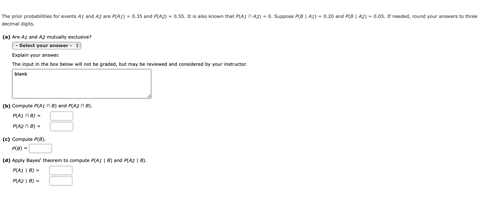 Solved decimal digits. (a) Are A1 and A2 mutually exclusive? | Chegg.com
