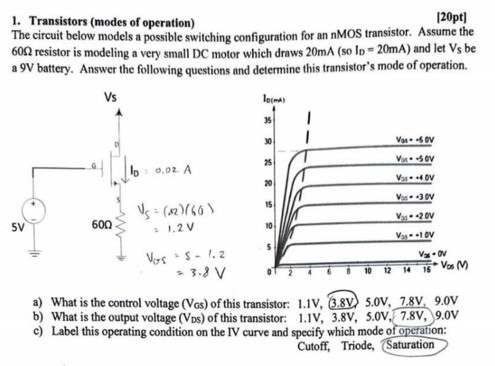 Solved Transistors (modes of operation)The circuit below | Chegg.com