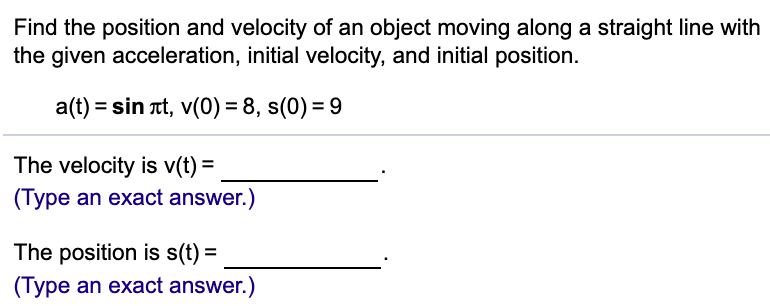 Solved Find The Position And Velocity Of An Object Moving