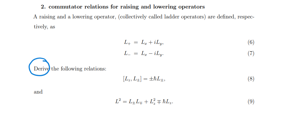 Solved 1 Commutator Relations For Angular Momentum