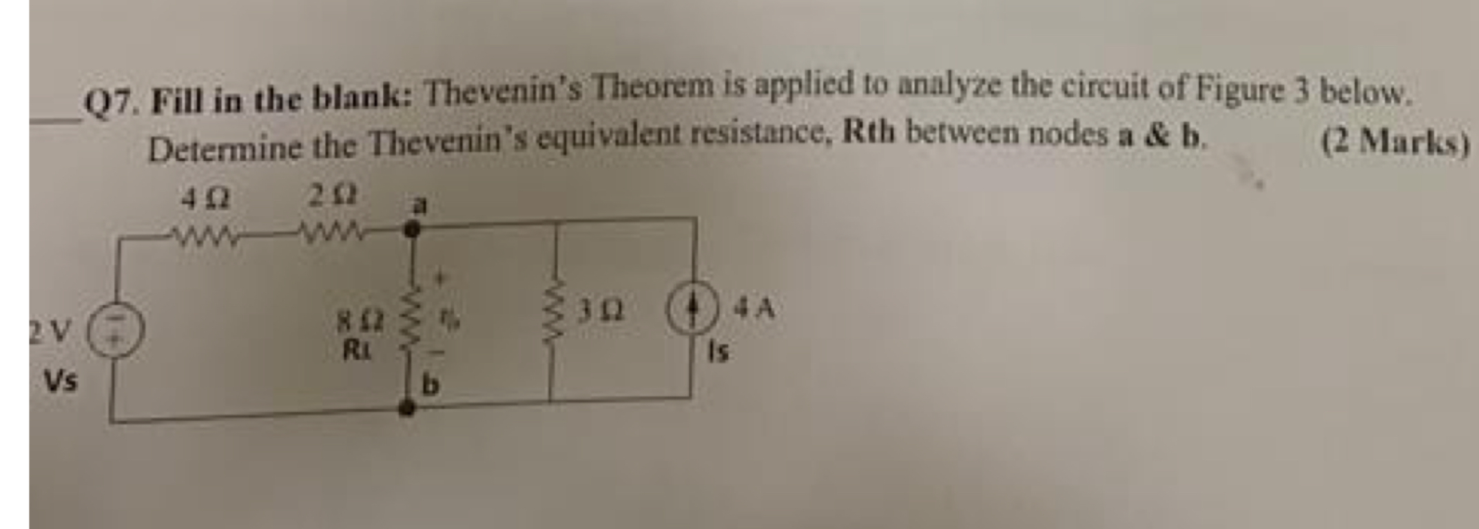 Solved Q7. ﻿Fill in the blank: Thevenin's Theorem is applied | Chegg.com
